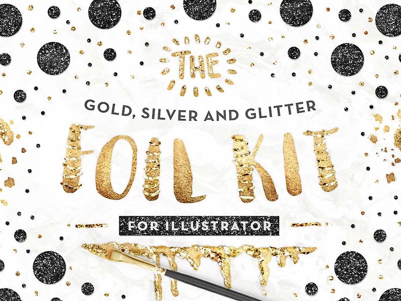 10 free gold foil styles for illustrator