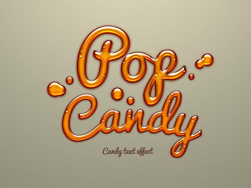Candy text effect in psd