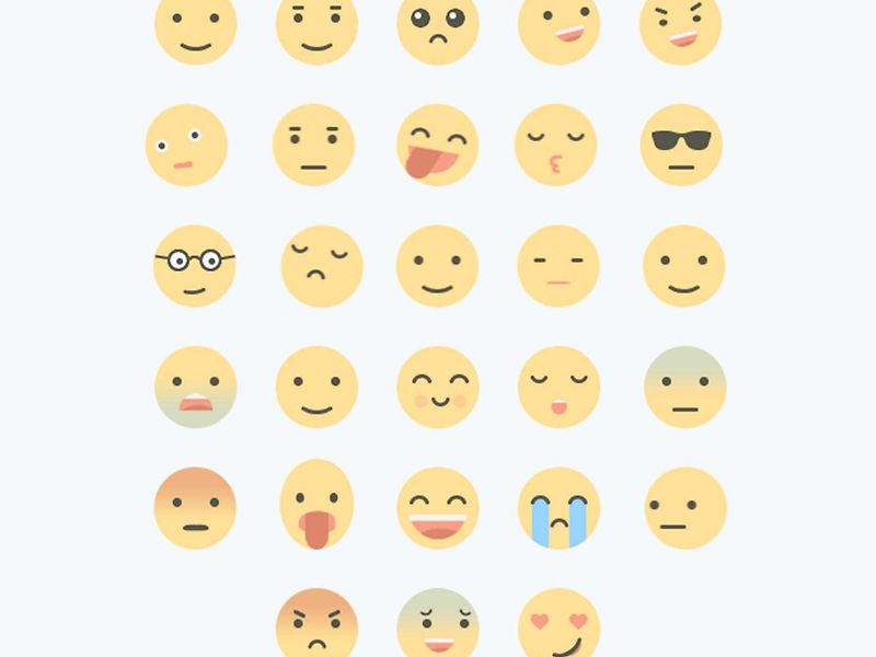 Free set of animated flat emoji icons